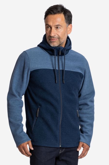 NEXT LEVEL Fleecejacke mit Kapuze fur Herren ashblue blueshadow Elkline
